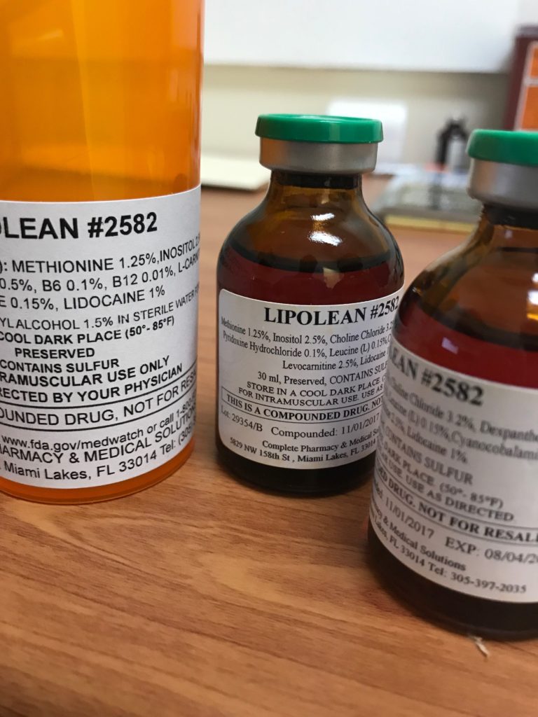 Inyecciones lipotropicos vitaminas y la dieta HCG